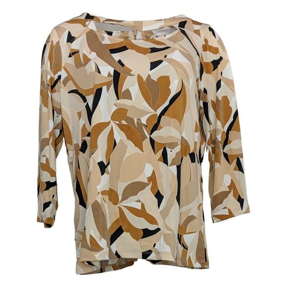 Susan Graver | Tops | Susan Graver Womens Top Sz L Printed Liquid Knit ...